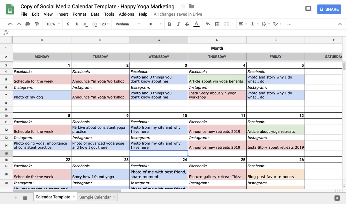 Social Media Calendar NZF19 AGBC Social Media Calendar NZF19 AGBC